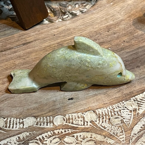 Accents | 4 Green Marble Dolphin Vintage Made In Indonesia For ...